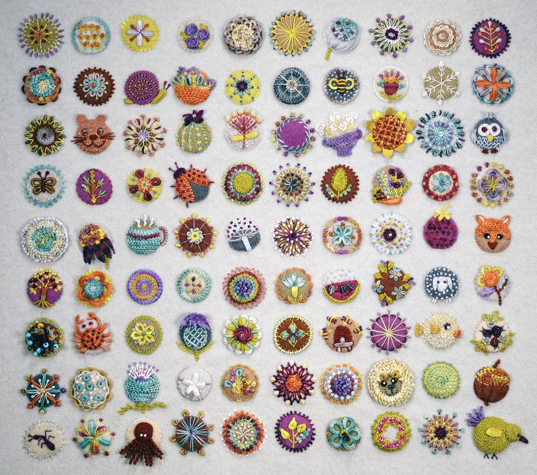 Toned-Down Circle Sampler Kit by Sue Spargo – Red Thread Studio